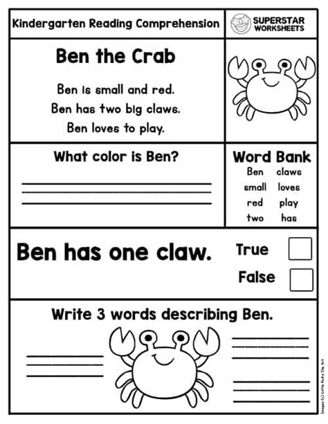Reading Comprehension For Kindergarten