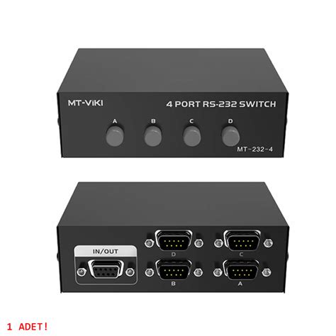 mt viki 4 port rs232 switch mt 223 4 db9 com seri port anahtarlayıcı 1 giriş 4 Çıkış cihaz düğme