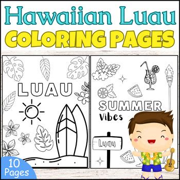Hawaiian Luau Coloring Pages Fun Luau Party Coloring Sheets Activity
