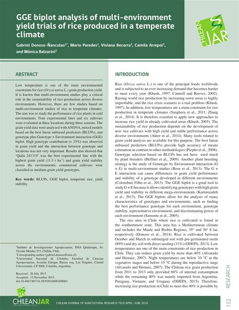 Pdf Gge Biplot Analysis Of Multi Environment Yield Trials Of Rice Produced In A Temperate Climate