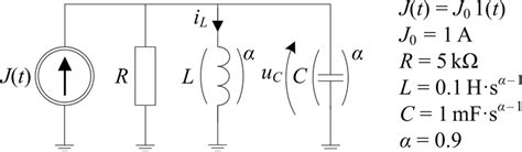Circuit With Unit Step Excitation Each Fractional Element Is Marked By