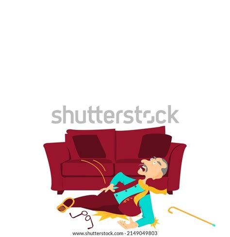 노인은 거실에서 사고를 당했다 노인은 소파에서 스톡 벡터로열티 프리 2149049803 Shutterstock