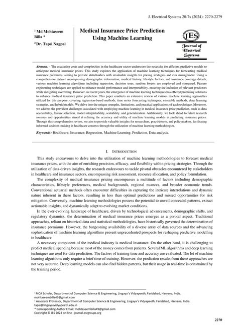 Pdf Medical Insurance Price Prediction Using Machine Learning