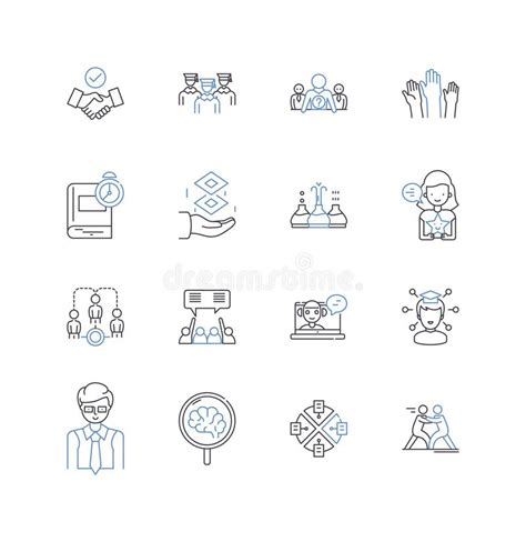 problem solving and decision making line icons collection analyzing