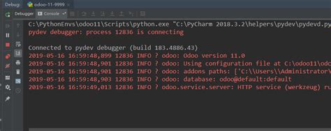 odoo Windows 启动debug模式报错Process finished with exit code xC 上帝的中腿 博客园