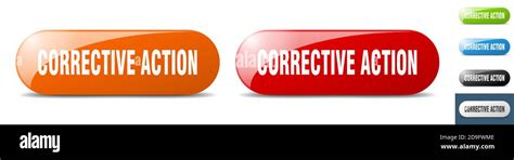 Corrective Action Button Sign Key Push Button Set Stock Vector Image And Art Alamy