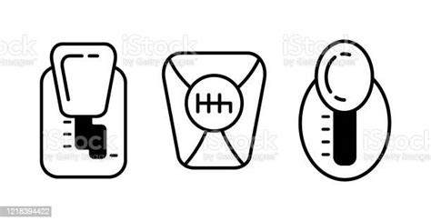 흰색 배경에 격리 된 자동차 자동 및 정비사 기어 박스 라인 아이콘 세트 웹 디자인을 위한 기어 박스 윤곽선 벡터 일러스트레이션 강철에 대한 스톡 벡터 아트 및 기타 이미지