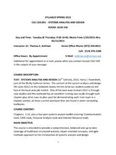 SYLLABUS SPRING 2015 CSCI 359 001 SYSTEMS Syllabus Spring 2015 Csci 359 001 Systems Pdf