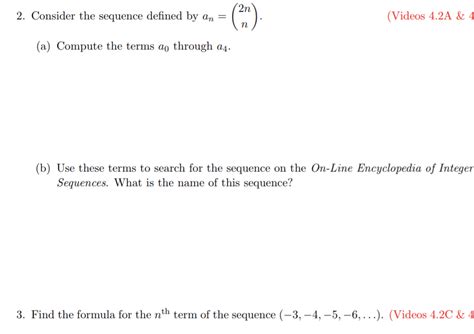 Solved 2 Consider The Sequence Defined By An 2nn Videos