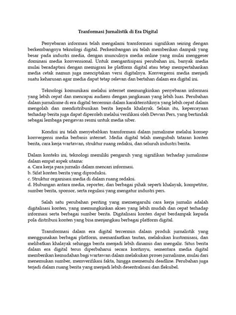 Pertemuan 1 Tranformasi Jurnalistik Di Era Digital Pdf Komputer
