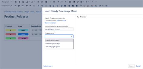 add drop down menu in confluence table rows