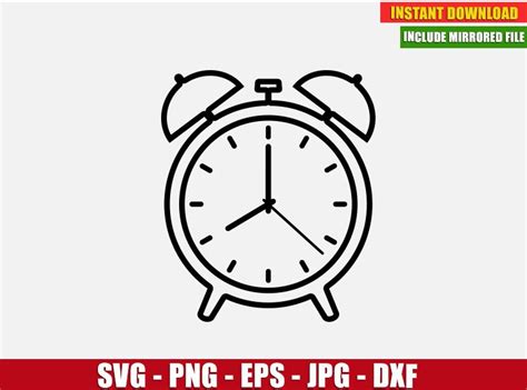 Alarm Clock Free Cut File Svg Png Freebie Clipart For Silhouette Cricut