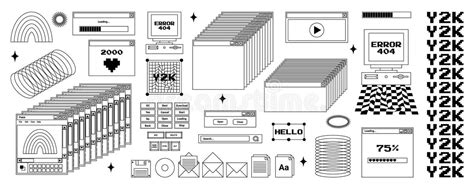 Retro Interface Ui Computer System Stock Illustrations 449 Retro Interface Ui Computer System