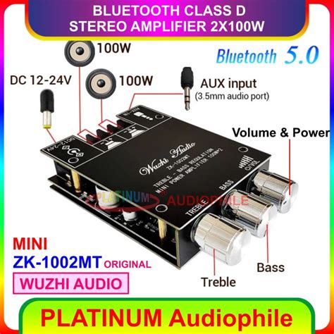 Jual Bluetooth 5 0 Amplifier Class D Hifi Stereo Class D Amplifier 2x 100W Original ZK 1002MT