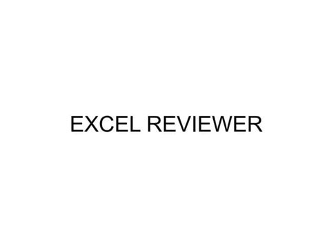 Excel Reviewer Pptx