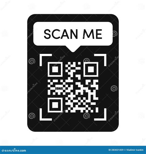 qr code frame black color scan me tag stock vector illustration of
