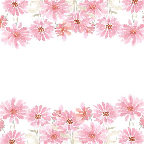 핑크 데이지 수채화 꽃 프레임 혼례 꽃무늬 꽃 Png 일러스트 및 Psd 이미지 무료 다운로드 Pngtree