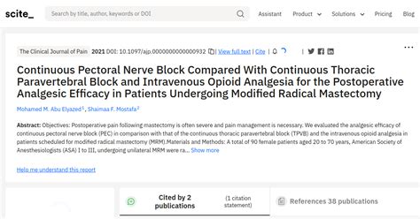 Continuous Pectoral Nerve Block Compared With Continuous Thoracic Paravertebral Block And