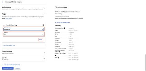 Creating Cloud Sql Signoz