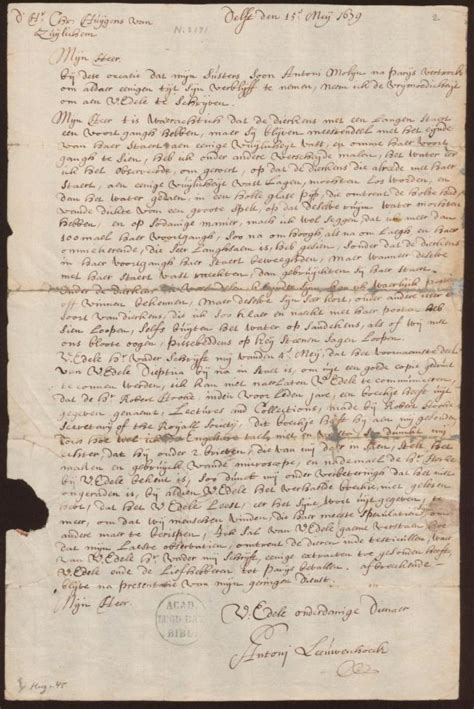 What Did Leeuwenhoek Say About His Own Writing Lens On Leeuwenhoek