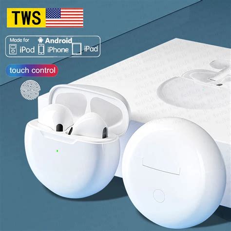 원래 Airpods Pro 6 Tws 무선 헤드폰 블루투스 이어폰 스포츠 마이크 Airpods 프로 헤드셋 애플 아이폰