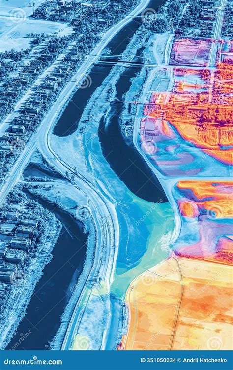Satellite Scan Of A River Delta Rendered In 3d Using Lidar Gis Data Showing Elevation And