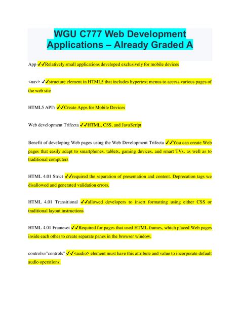 Wgu School Codeforum Create Topic Html C777 Web Development Applications Preassessment Latest