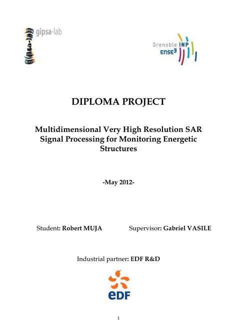 Pdf Multidimensional Very High Resolution Sar Signal Processing For Monitoring Energetic
