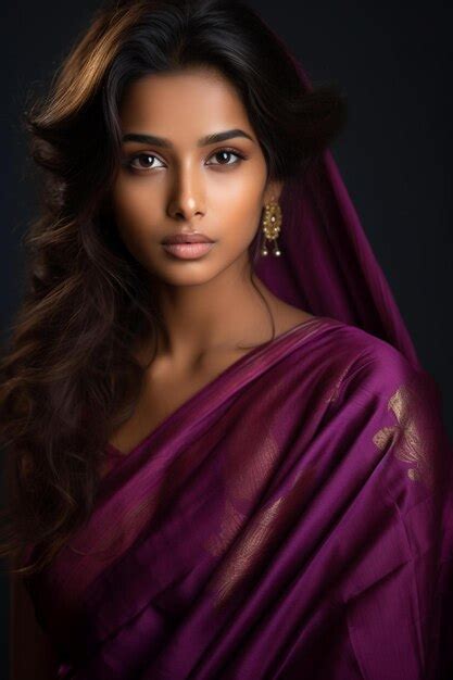 Индийская девушка с Шари Премиум Фото