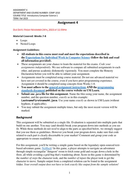 Assignment4 Comp1010 Fall2023 Pdf Computer Programming Computing