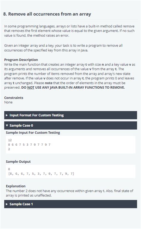 Solved 8 Remove All Occurrences From An Array In Some
