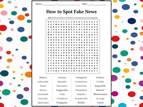 how to spot fake news word search puzzle worksheet activity