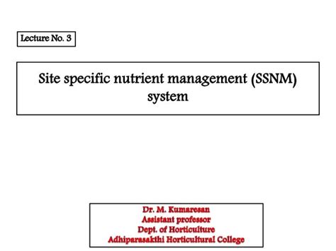 Site Specific Nutrient Management Ssnm System Pdf