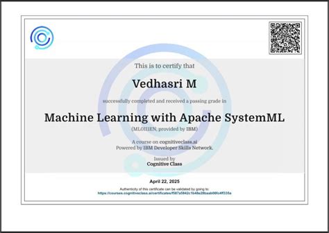 Machinelearning Apachesystemml Ibm Cognitiveclass Datascience Vedhasri Manoharan