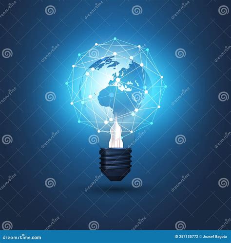 Abstract Cloud Computing Electric And Global Network Connections Concept Design With Earth