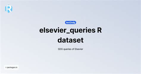 Elsevier Queries Dataset R Packages