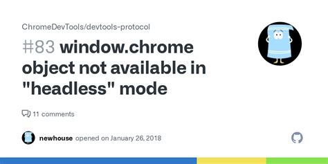 Windowchrome Object Not Available In Headless Mode · Issue 83 · Chromedevtoolsdevtools