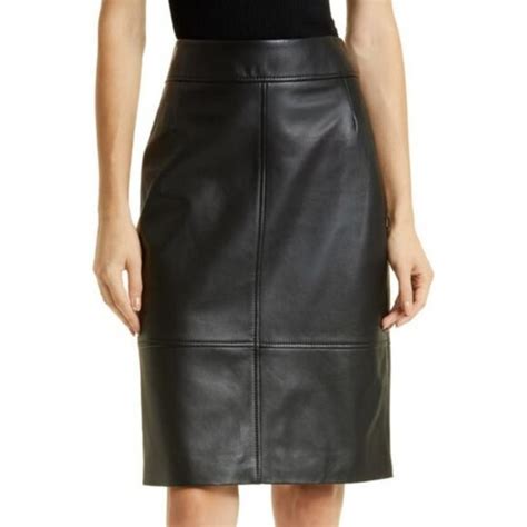 Hugo Boss Skirts Hugo Boss Leather Pencil Skirt 6 Selrita Black