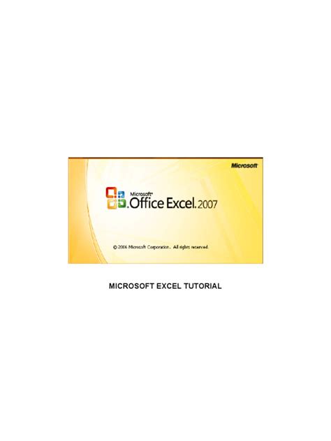 excel tutorial pdf microsoft excel system software