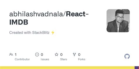 GitHub Abhilashvadnala React IMDB Created With StackBlitz