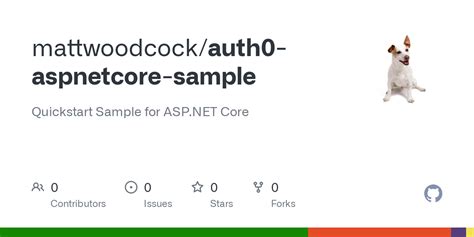 Github Mattwoodcock Auth Aspnetcore Sample Quickstart Sample For