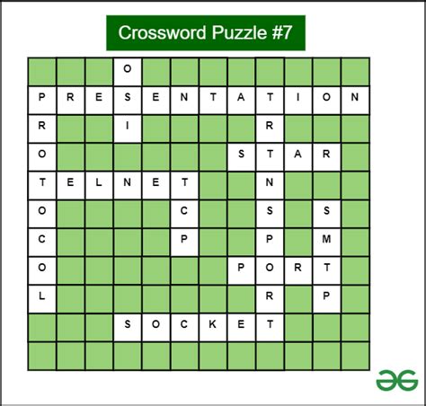 Crossword Puzzle Of The Week 7 For Computer Networks Geeksforgeeks