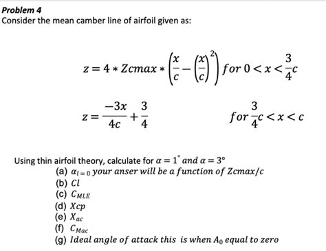 Solved Problem 4 Consider The Mean Camber Line Of Airfoil