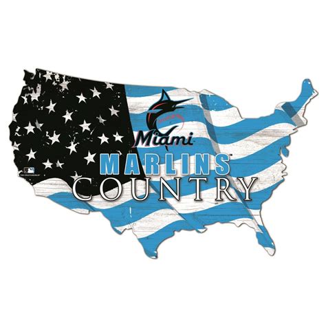Miami Marlins Usa Shape Flag Cutout 9798075 Hsn