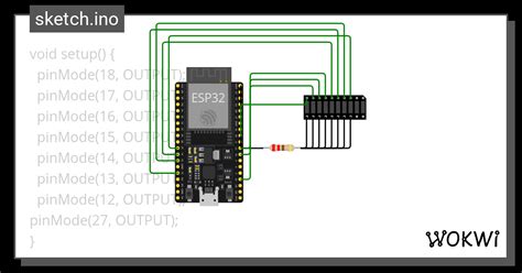 Led Bar Wokwi Esp32 Stm32 Arduino Simulator