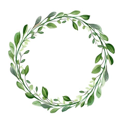 Circular Frame Decorated With Some Leaves Suitable For Graphic Works