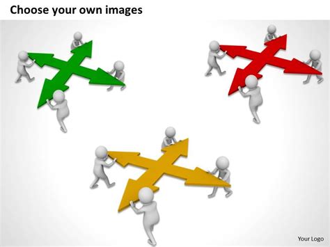 D Men Pushing Arrows Ppt Graphics Icons Powerpoint Presentation