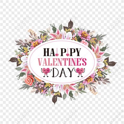 타원형 아름다운 일러스트 꽃 발렌타인 데이 태그심장삽화 Png 일러스트 무료 다운로드 Lovepik