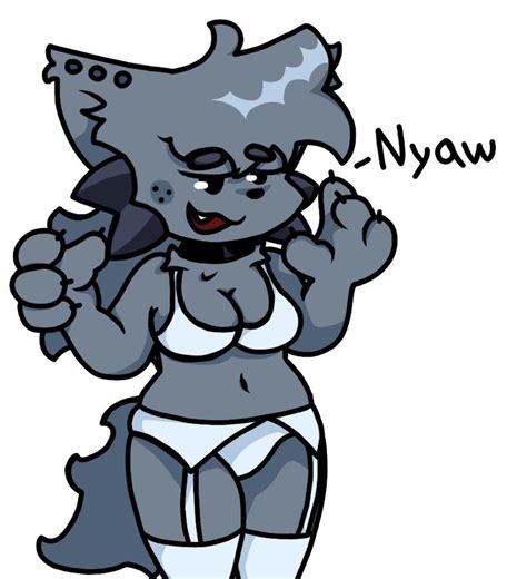 Rule 34 4 Fingers Black Collar Black Eyes Bra Canid Cat Ears Cat Tail Ear Piercing Feline