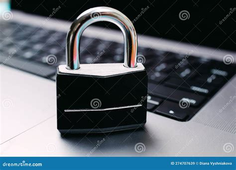 Close Up Of The Lock On The Keyboard Cyber Security Data Protection Concept Stock Image